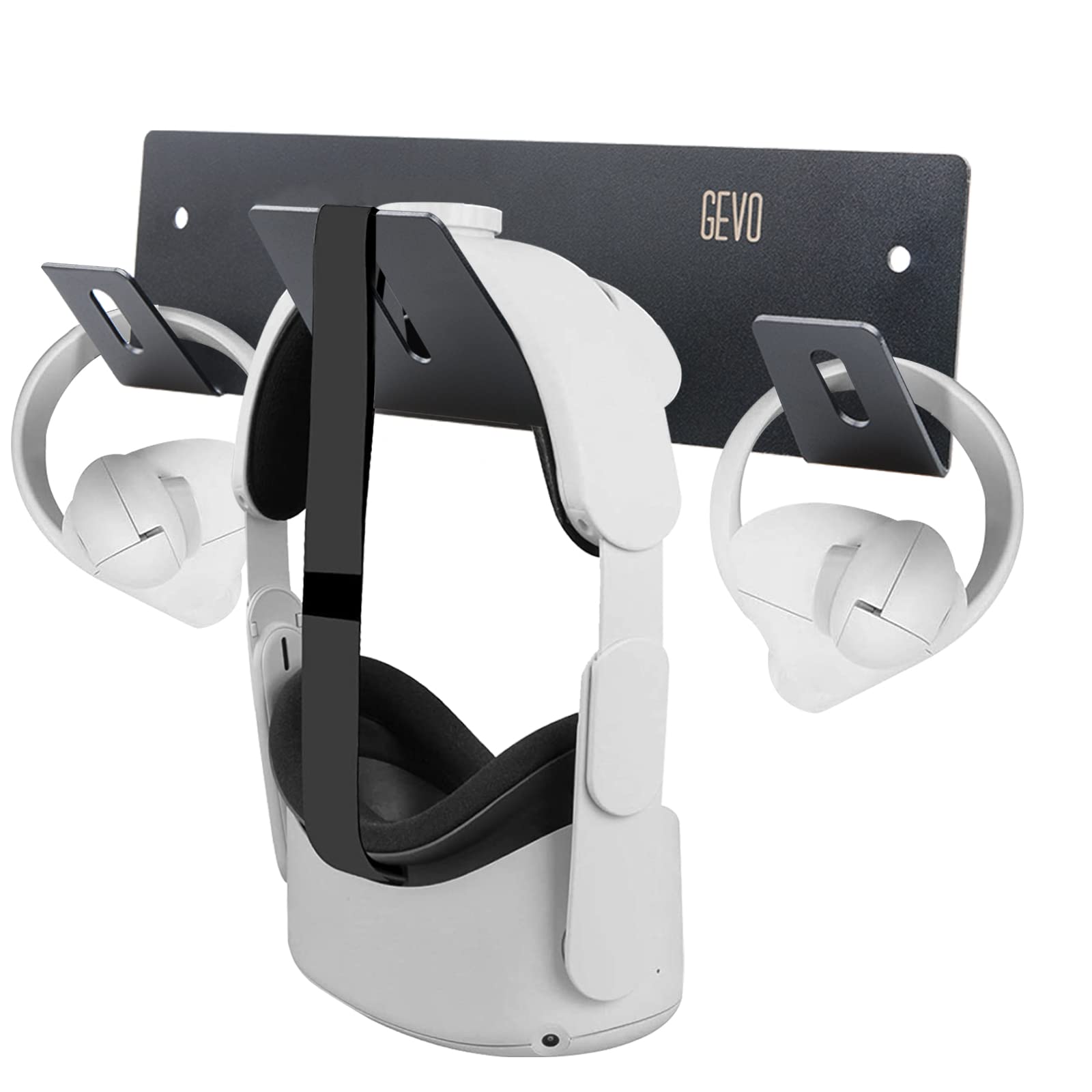 GEVO VR Stand Accessories, Wall Mount Stand Storage Stand Hook Display Organizer for Quest 2/Quest 3 Rift S/Valve Index/HP Reverb G2/Quest VR Headset and Touch Controllers