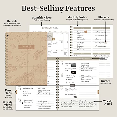 TF PUBLISHING July 2023 - June 2024 Map of The World Large Weekly Monthly Planner | TF Publishing 2023-24 Academic Planner Weekly/Monthly | Academic Calendar 2023-2024 Monthly