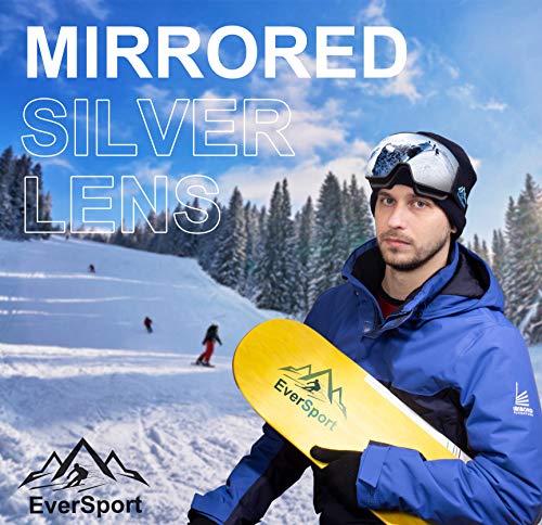 EverSport M81 Ski Goggles Pro, Magnetic Snowboard Snow Goggles for Women Men, UV Protection