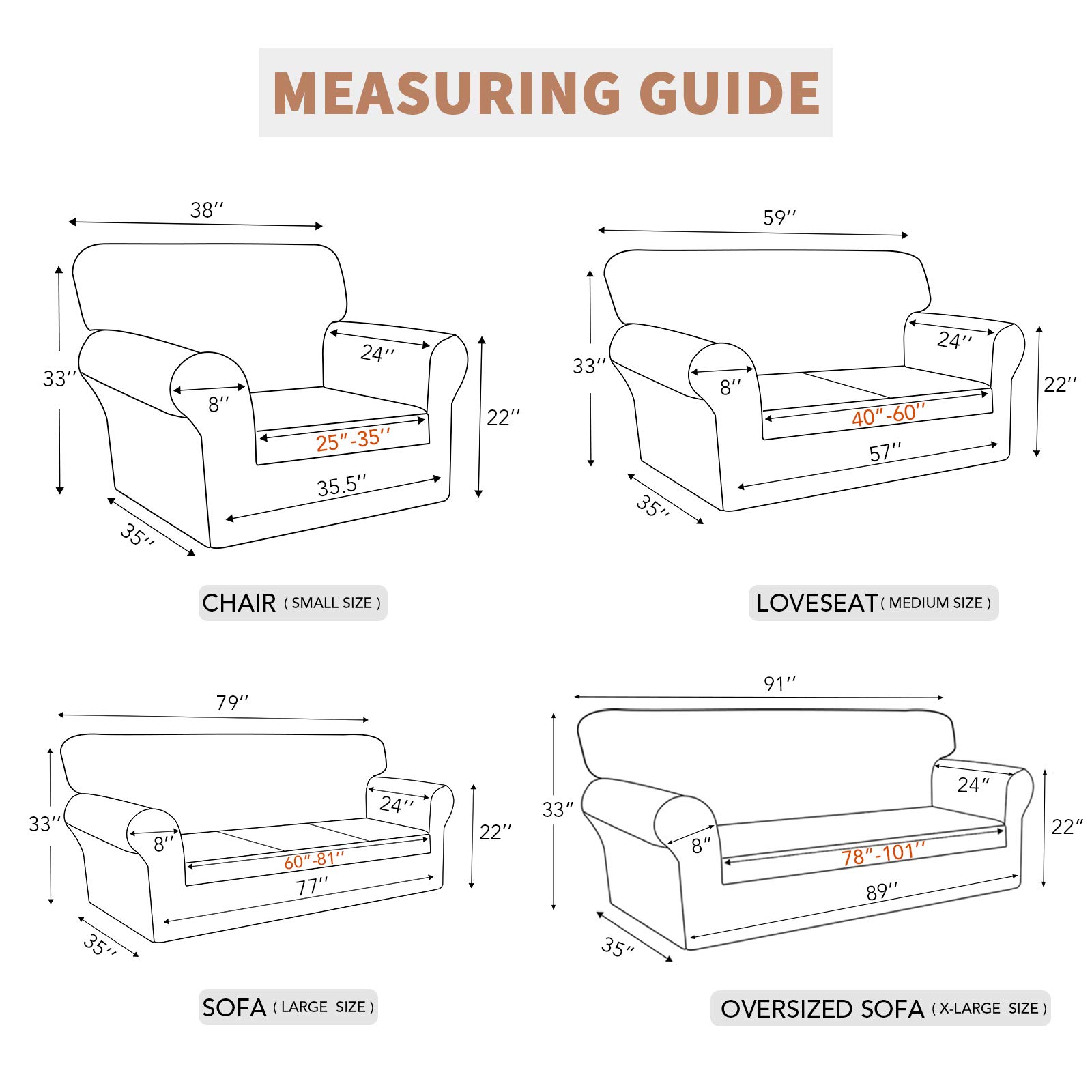Easy-Going 100% Waterproof Couch Cover, Dual Sofa Stretch Jacquard Slipcover, Leakproof Furniture Protector for Kids, Pets, Dog and Cat (Sofa, Dark Gray)