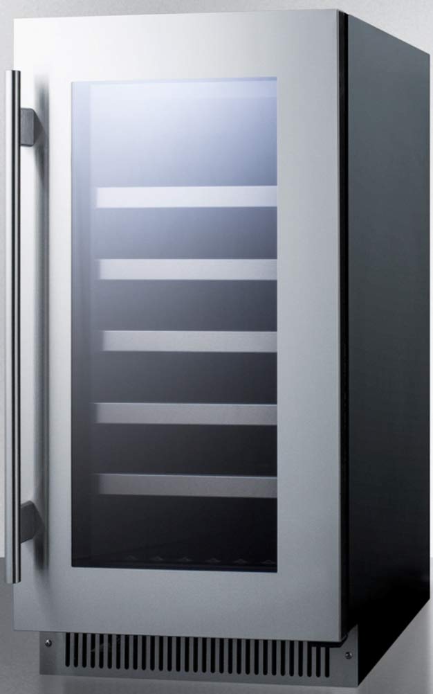 Summit CL18WCCSS 18"" Classic Collection Wine Cellar with 29 Bottle Capacity in Stainless steel