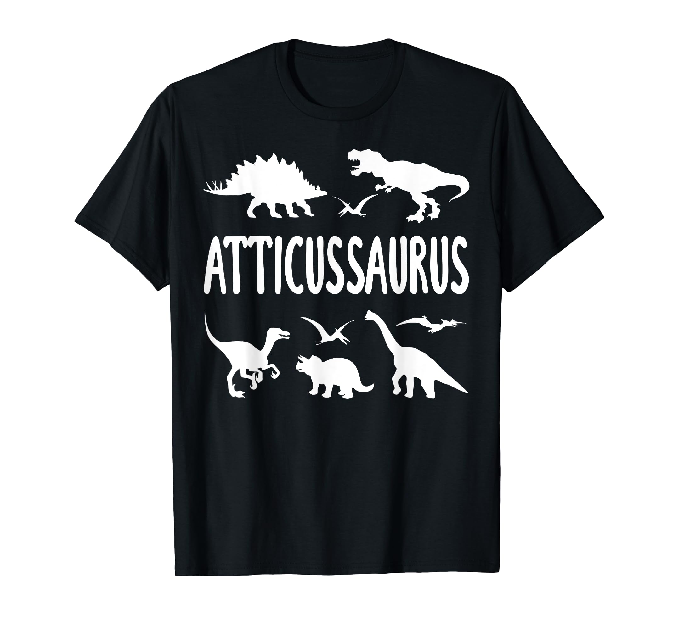 Dinosaur T Rex Atticus Atticussaurus Boys Dino Name T-Shirt