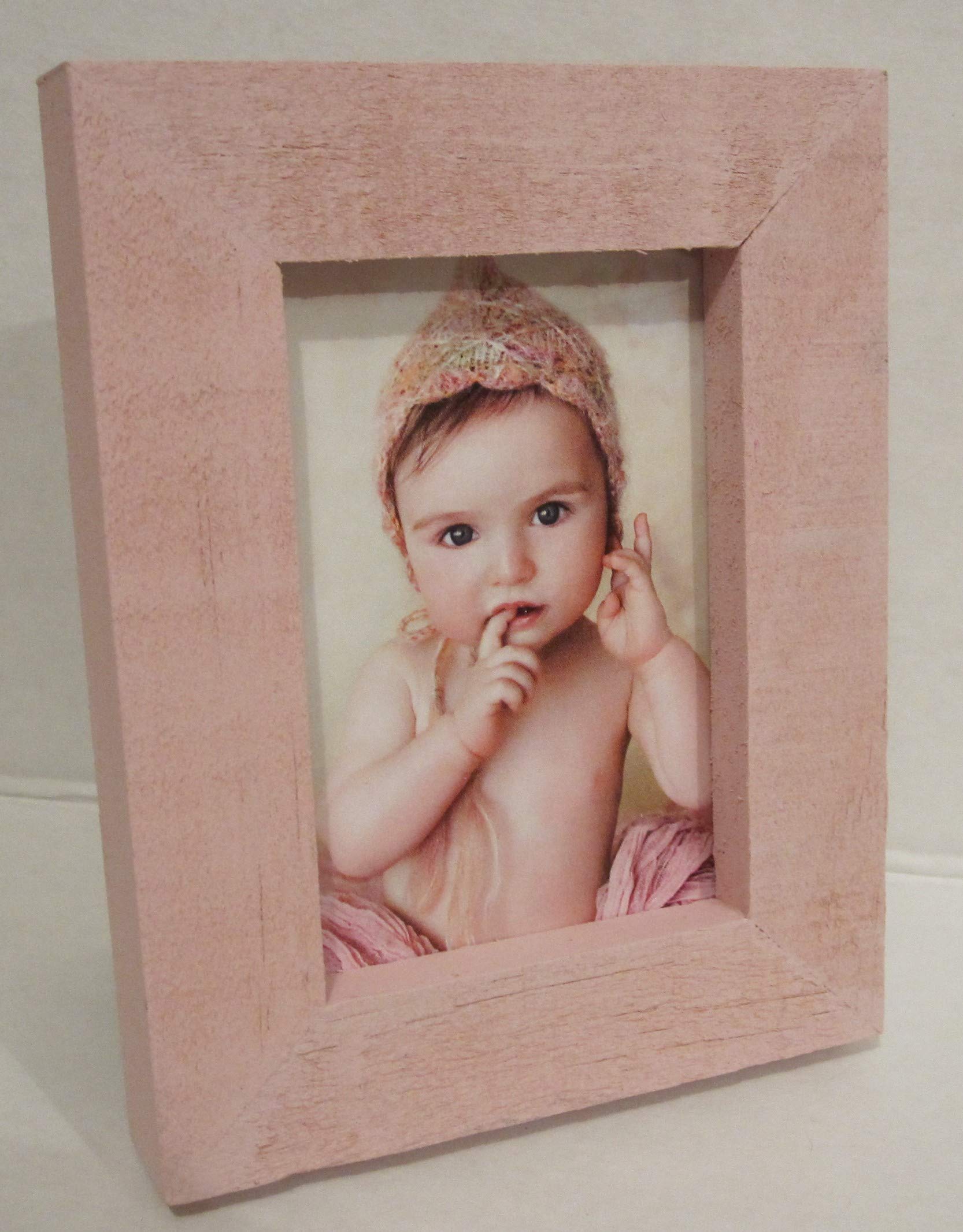 EXP 2x3 Baby Pink Distressed Wood Photo Picture Frame