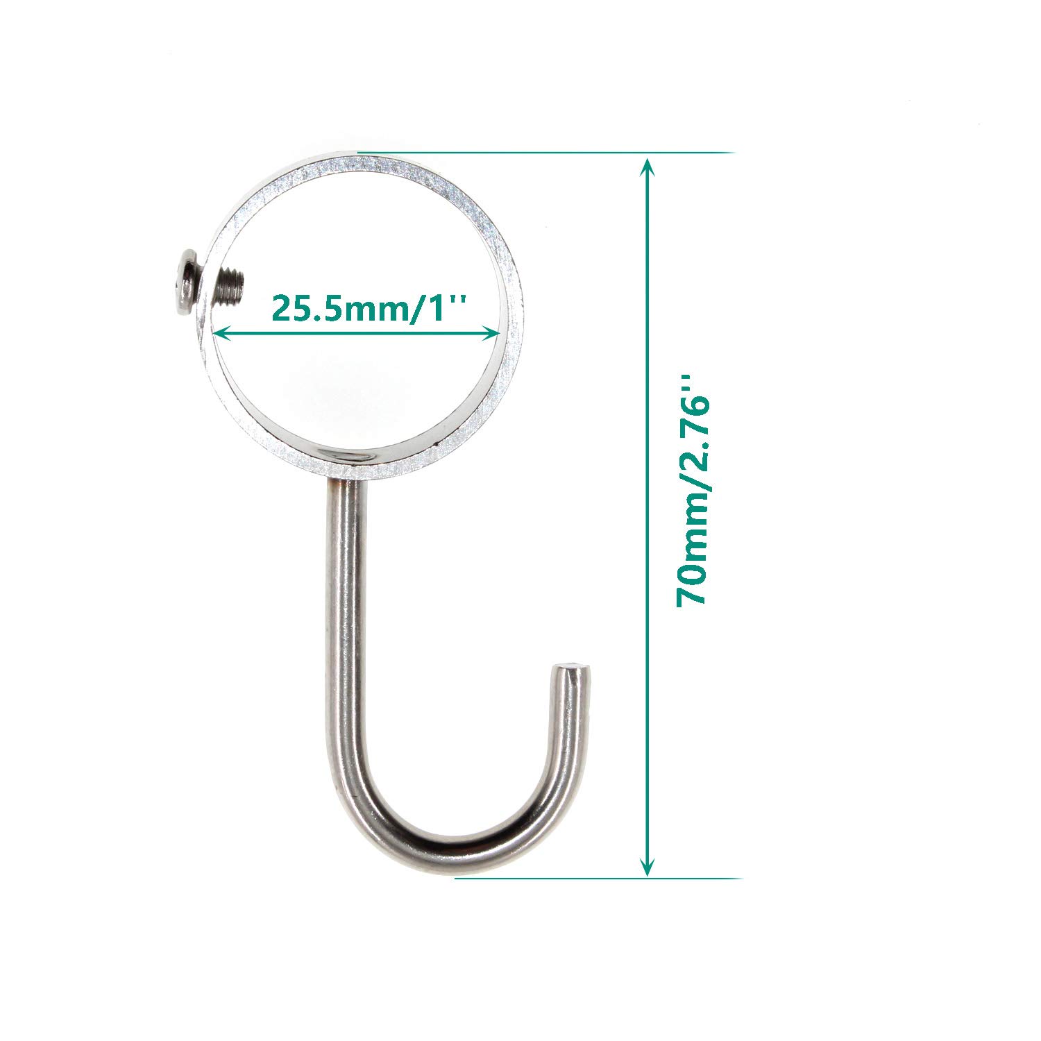 Ulifestar Stainless Steel Kitchen Hanger Hooks,Heavy Duty Rod Tube Rail Hanger Hooks for Hanging Pots and Pans,Towels,Oven Mitts,Fits for 25mm/1" Dia Rod,6 Pack (25mm Diameter)