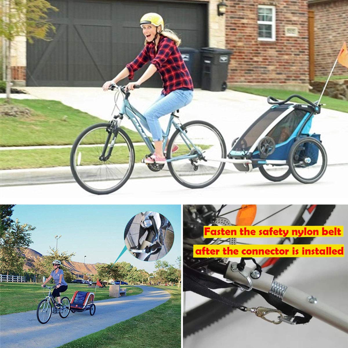 Farbetter Upgraded Bike Trailer Coupler Connector Hitch Baby Pet Hitch Linker Connector, Hitch Adapter Attachment, Bicycle Rear Rack Accessories