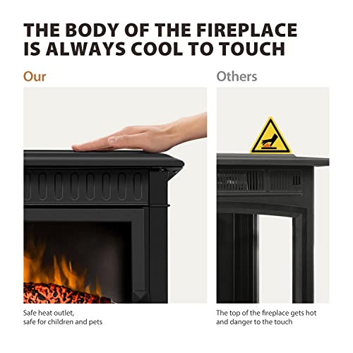 GADEN Fireplace heaters for Indoor use Logs with Lights 5 Adjustable Brightness Timer Remote Control