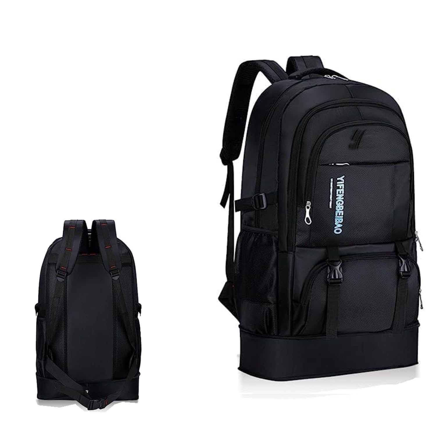 Expandable Large-capacity Oxford Backpack, Multi Compartments Lightweight Backpack for Travel, Laptop Backpack (Black)