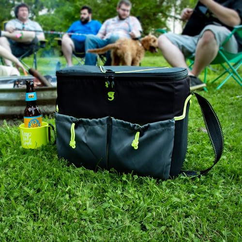 geckobrands Large Removable Hardliner Tote Cooler β Holds Up to 24 Cans or 15 Bottles, 5 Pockets/2 Neoprene, Easy Access Lid