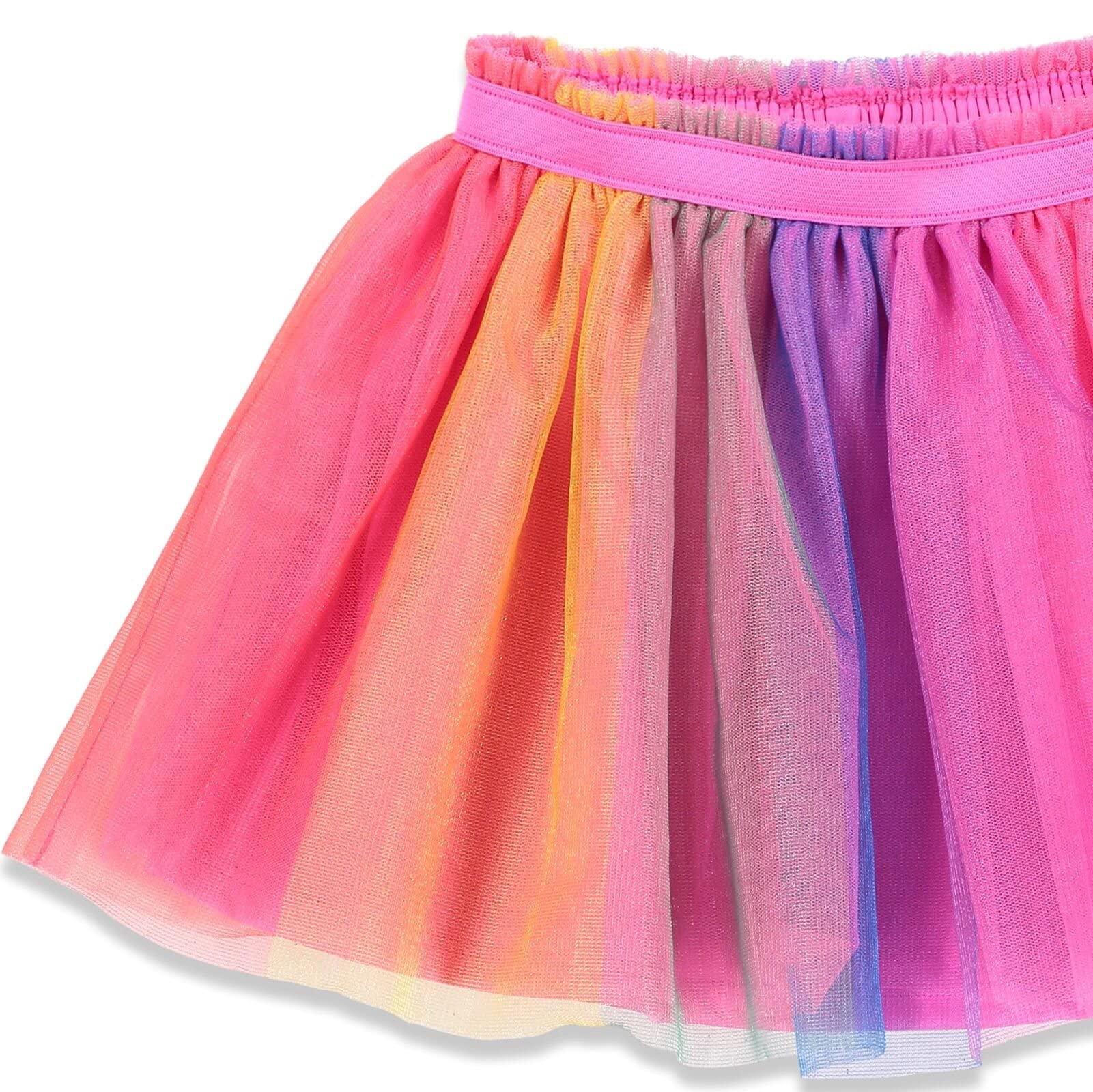 DreamWorks Trolls Poppy Little Girls Ruffle T-Shirt Skirt Headband Set White 7-8