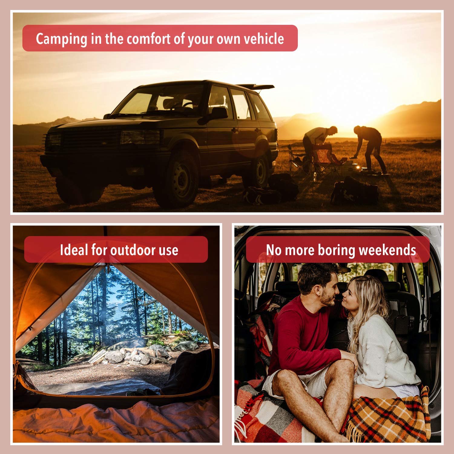 Farasla SUV Air Mattress for Car Camping, Travel Mattress with Inflatable Pillows, Double Camping Bed, Quick Inflation with Electric Pump