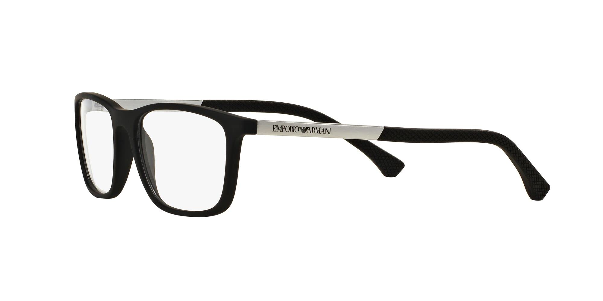 Emporio Armani Men's EA3069 Sunglasses, Rubber Black/Demo Lens, 55 mm
