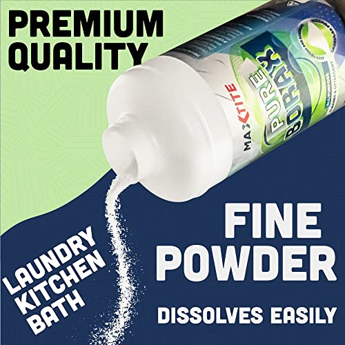 Pure Borax (8lbs) - Multipurpose Cleaning, Brightening and Freshening Powder for Surfaces, Laundry, Grime and More - Resealable Container - Made in USA