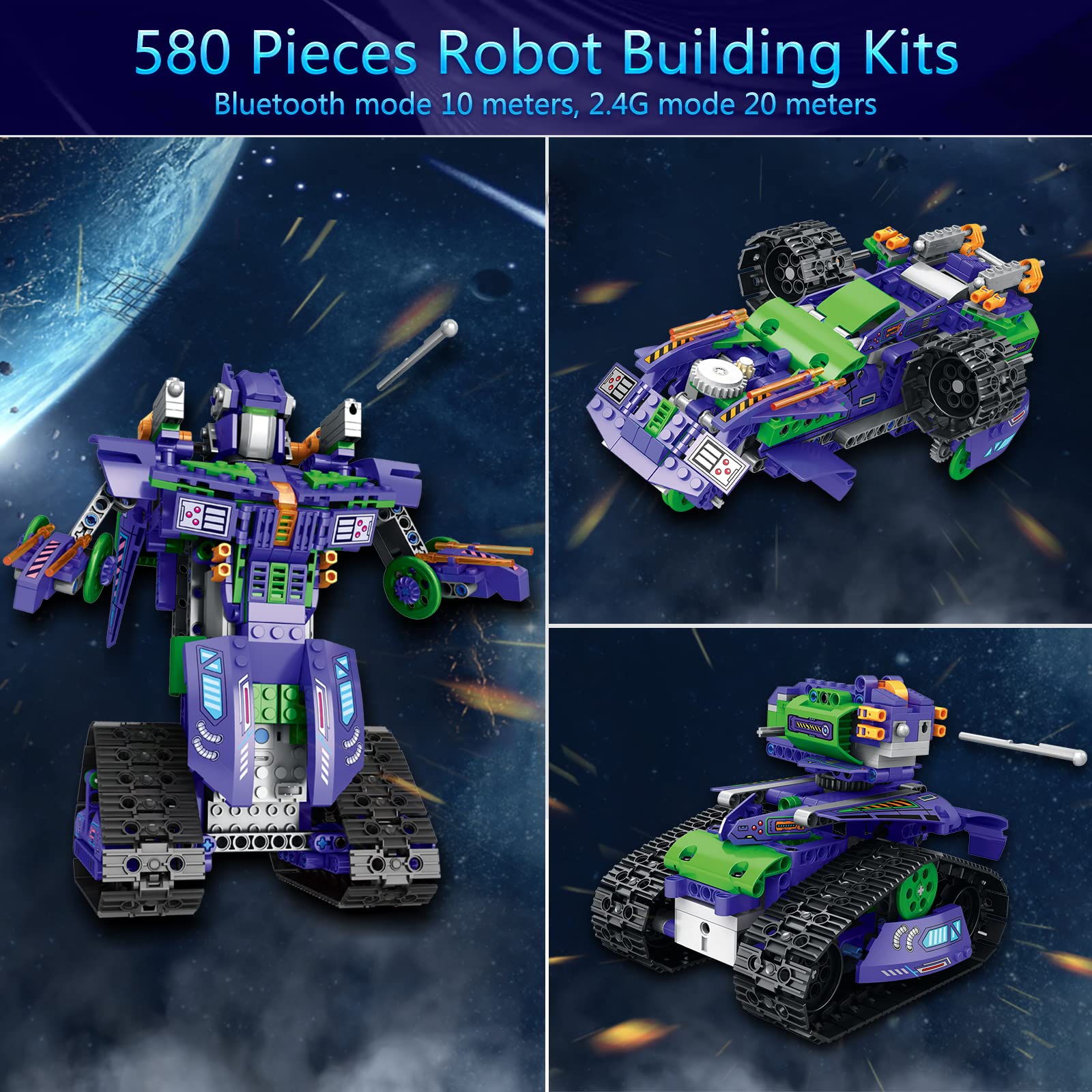 flycites Remote Control Building Kit, 3-in-1 STEM Projects Building Sets Robot Toys, APP & Remote Control Samurai,Programmable Science Learning Kit Birthday Gifts for Boys and Girls
