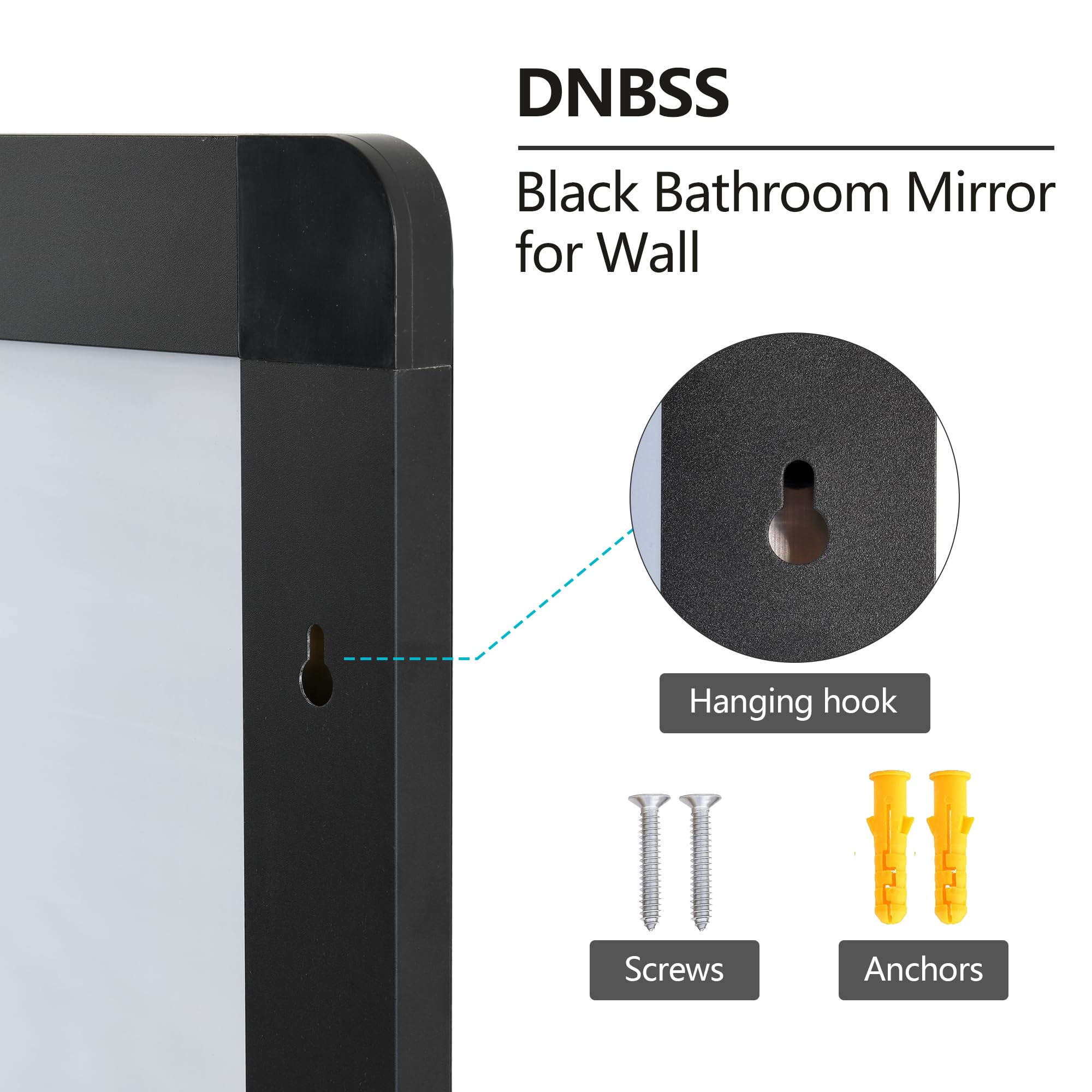 dnbss 47"x20" RGB Over Door Lighted Mirror, Full Length Mirror with Lights, LED Wall Mounted Hanging Mirror, Full Body Dressing Mirror, Light Up Mirror for Bedroom Living Room, Black