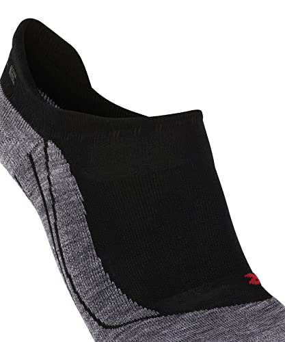 FALKE Women's TK5 Wander Invisible Hiking Socks, No Show, Light Padding, Athletic, Breathable Quick Dry, Merino Wool, Black (Black-Mix 3010), 5-6, 1 Pair