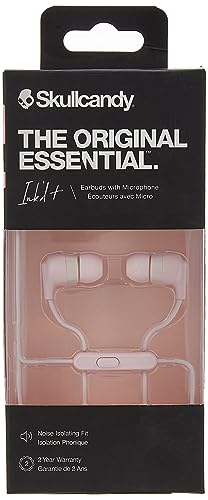 Skullcandy Ink'd+ In-Ear Wired Earbuds, Microphone, Works with Bluetooth Devices and Computers - Pastel Pink (Discontinued by Manufacturer)