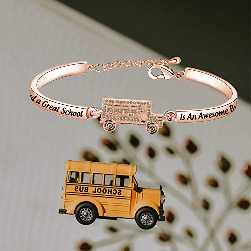 ENSIANTH Bus Driver Bracelet Behind a Great School is An Awesome Bus Driver Bracelet (RG-Bracelet)