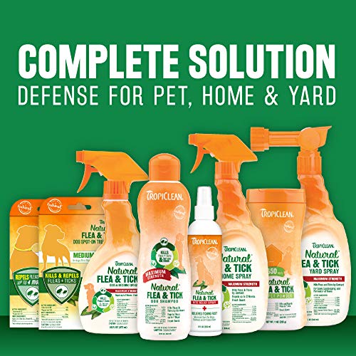 TropiClean Natural Flea & Tick Spot On Treatment for Medium Dogs 35 to 75 lbs.