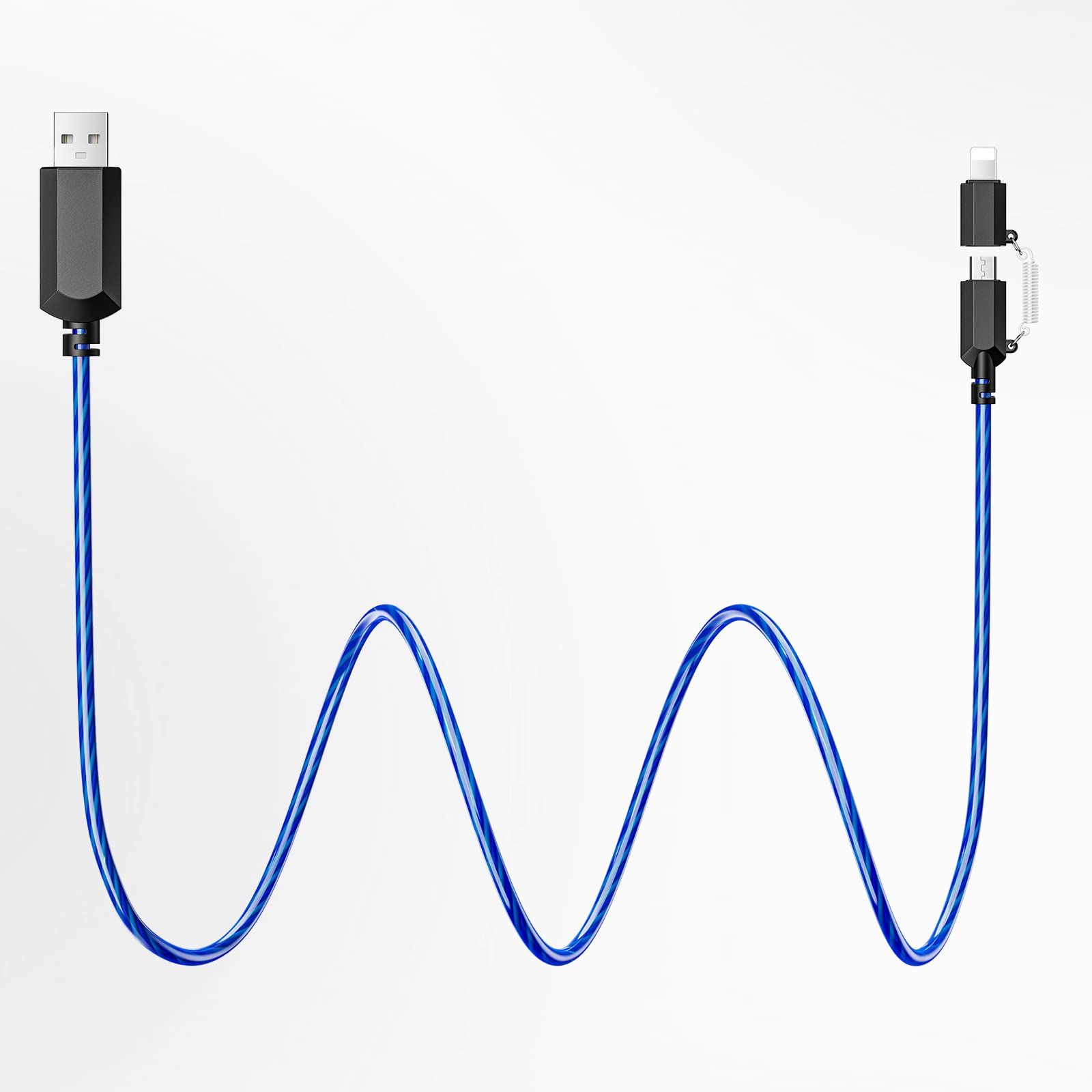 Foxnovo Micro USB Charging Cable Cord- 2 in 1 3ft Fast Charger Cable Compatible with iPhone X/ 8 Plus/ 8/7 Plus/ 7/6 Plus and Android Phones Tablets Computers (MFI Certified)