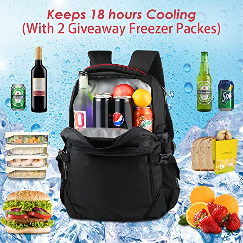 OUTXE Cooler Backpack 22L Insulated Cooler Bag for 15.6" Laptop, 2 Pack Cup Holder for Bogg Bag, Drink Holder Accessories for Bogg Bags, Insert Charm Water Bottle Holder Compatible with Bogg Bag
