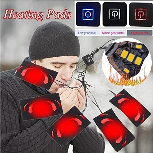 Electric Heating Pad, DDSKY 3 Gear Temp USB Clothes Heating Pad Carbon Fiber Heated Clothes Pad Thermal Cloth Vest Heated Jackie