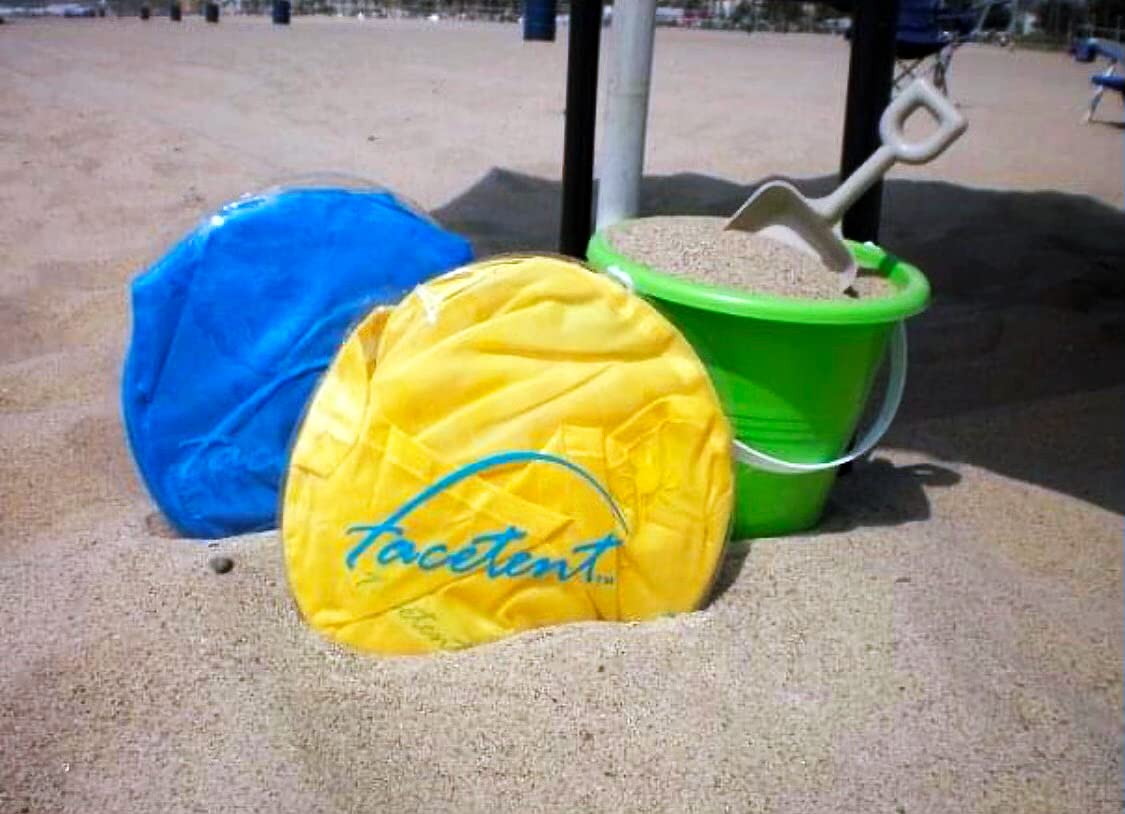 FACETENT Mini Sun Shelter Tent for Face, Head Pop Up Canopy, Poolside Tent for Face, Beach Sun Shelters, face shelter, Sun Canopy for Face, Head Pop Up Canopy (Taupe)