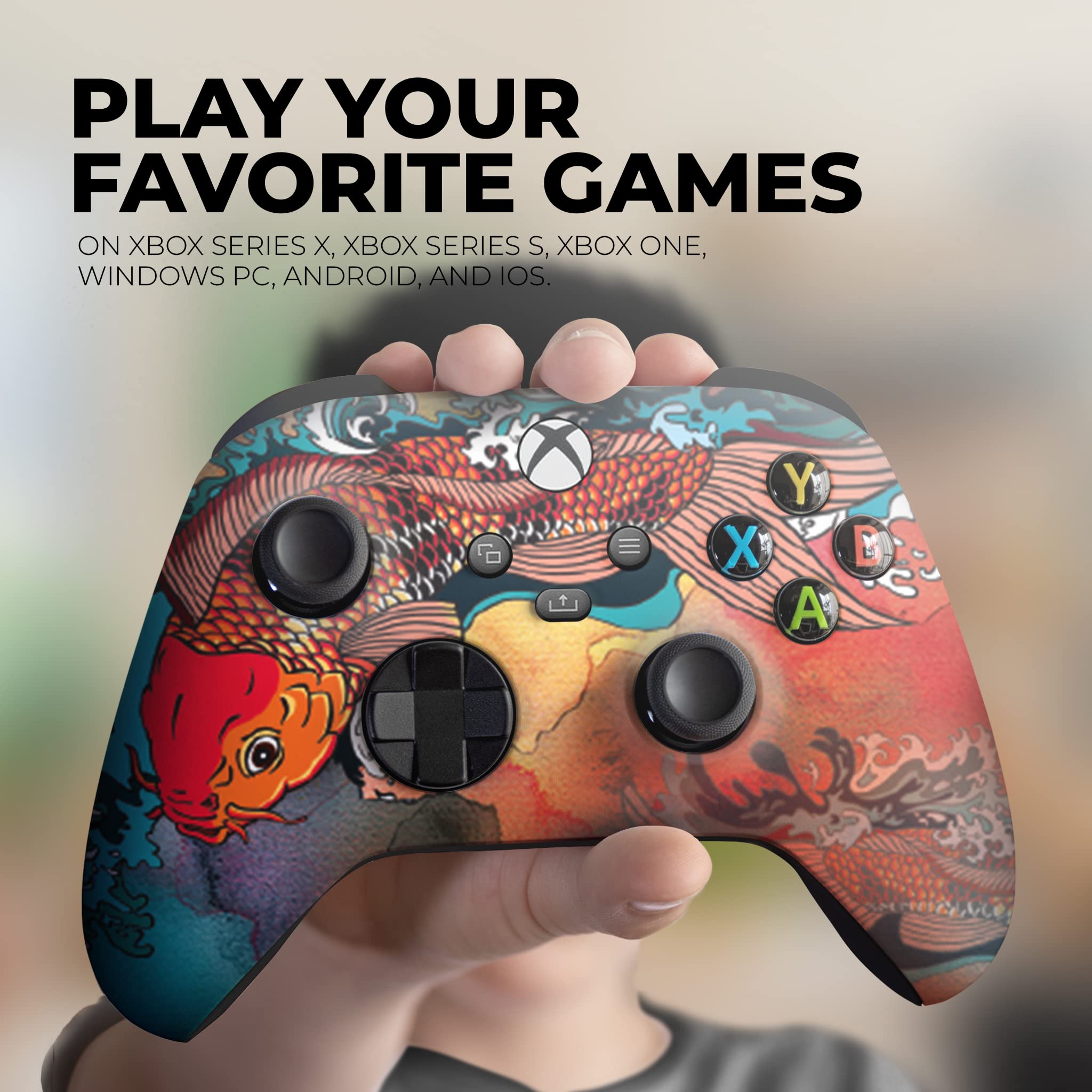 DreamController M Illustrations Custom X-box Controller Wireless compatible with X-box One/X-box Series X/S Proudly Customized in USA with Permanent HYDRO-DIP Printing(NOT JUST A SKIN) (MODDED)