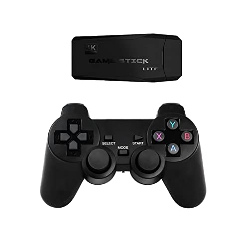 gift 2.4G Controller Plug And Play Video Game Console 4K HD Built-in 10000 Games PS1/FC/GBA Wireless Controller Retro Game Console Game Stick Christmas Gif ( Color : B 64G-10000 games , Size : 1 )