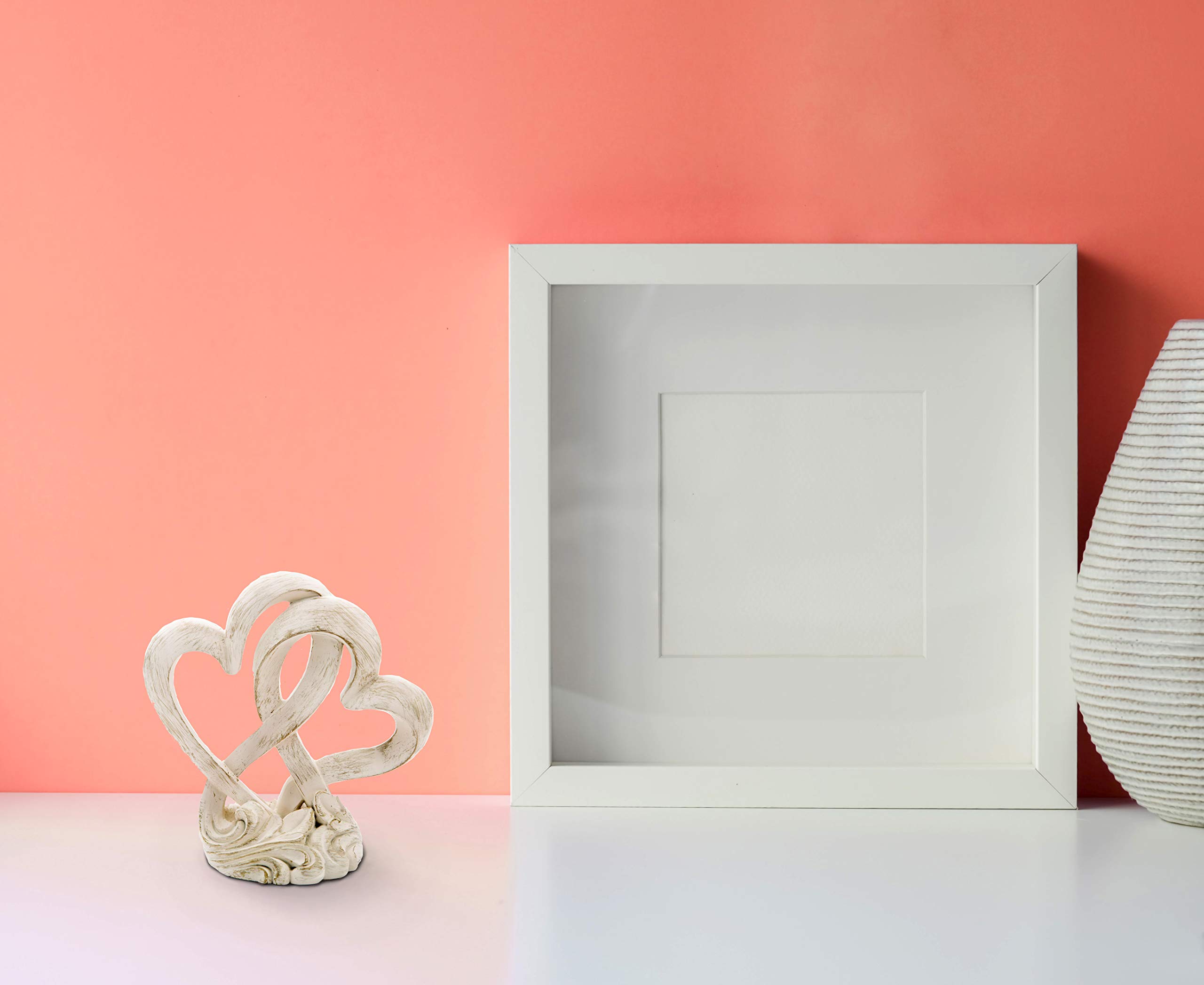FashionCraft Vintage Style Double Heart Design Cake Topper/Centerpiece, One Size, Cream
