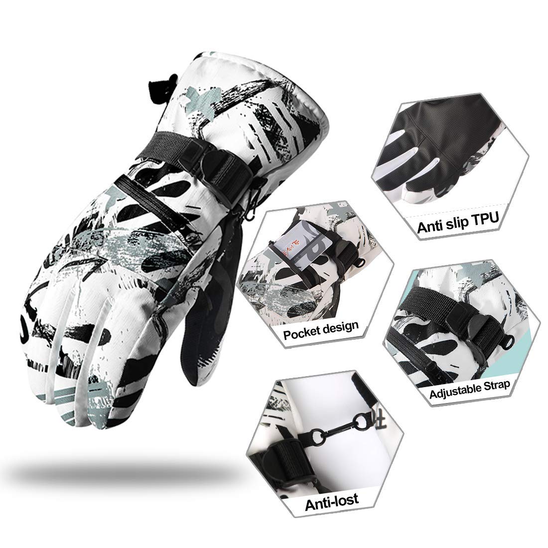 EXP VISION Snowboard Ski Goggles and Glover for Men Women and Youth
