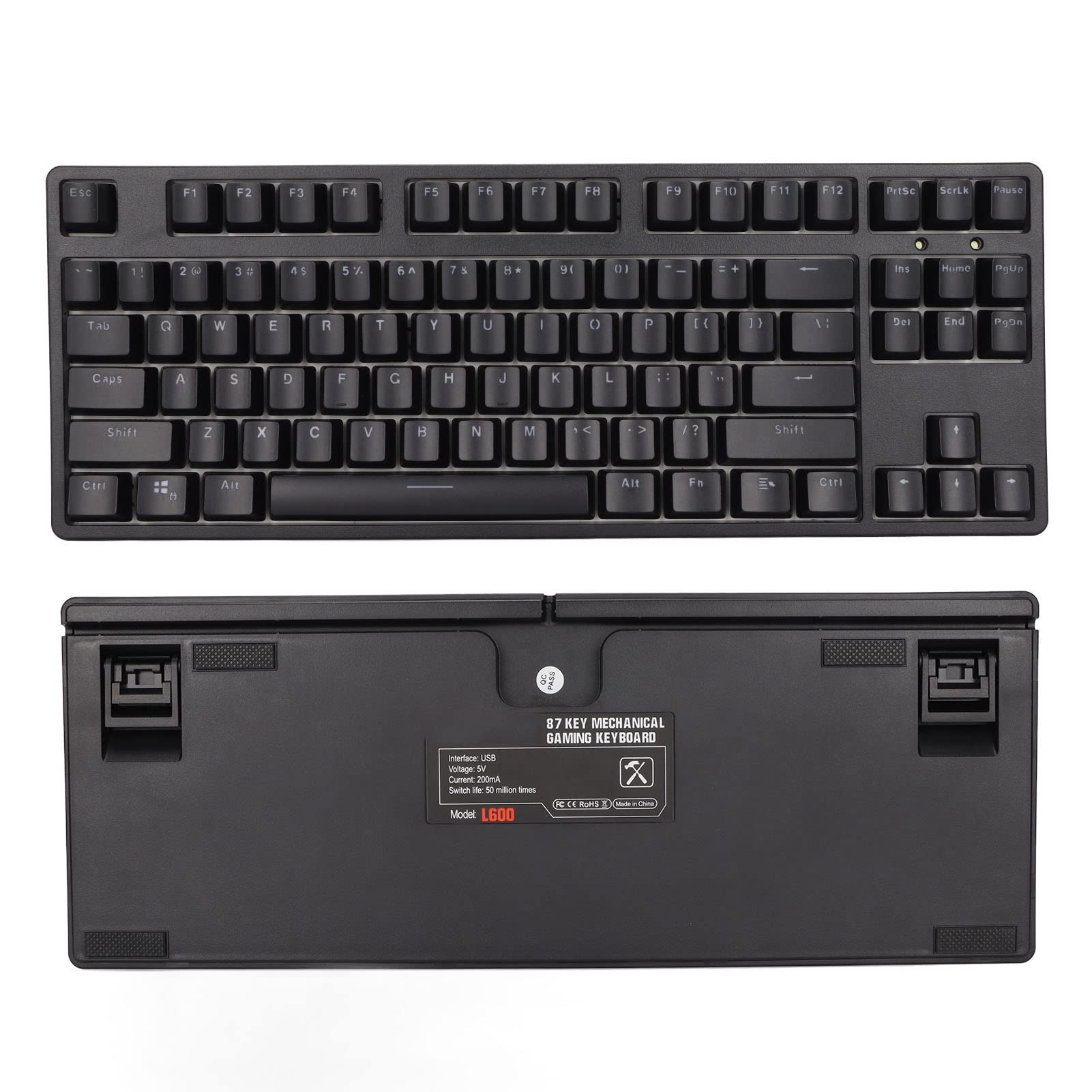 LBEC Gaming Keyboard, 87 Keys Wired Keyboard Ergonomic Design for Dormitory
