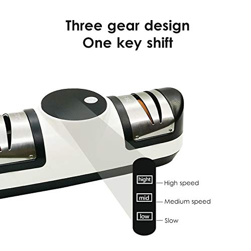 Electric Knife Sharpener, Kitchen Sharpening with Electronic Display - 2 Stage Sharpens, Three Speed Modes, USB Rechargeable, Kitchen Knife Sharpeners, Kitchen Accessories Help Repair for Home Chef