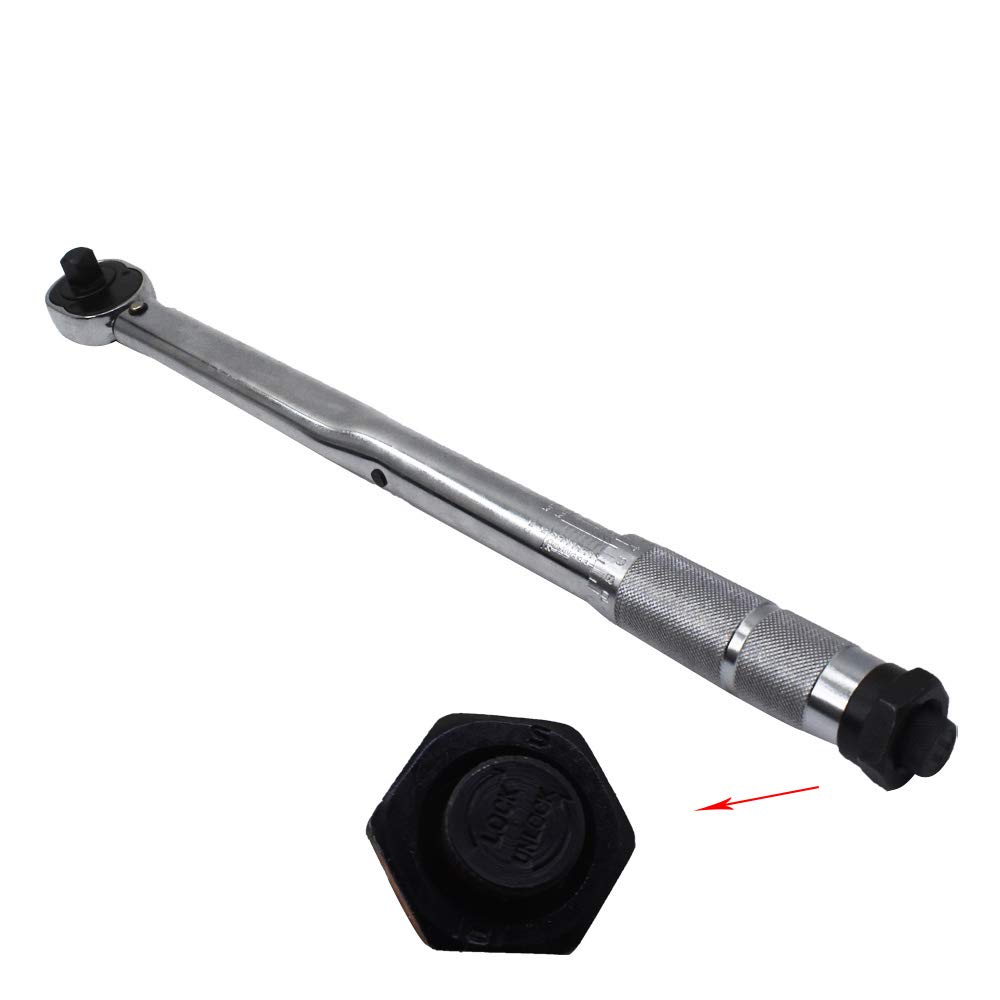 Drive Click Torque Wrench Set 10-150 ft/lb(13.6-203.5Nm) with 3/8" Adapter and 5" Long Extension Bar