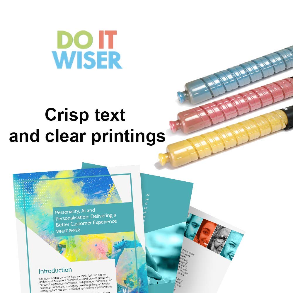 Do it Wiser Compatible Printer Toner Cartridge Replacement for Ricoh Aficio MP C3500 MP C4500 | 888607 (Cyan)