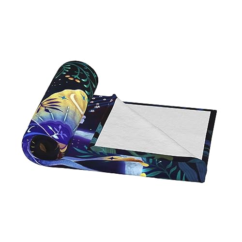 Moon-Moth Throw Blanket for Bed Soft Cozy Fluffy Couch Blankets Small Fleece Blanket Throw Gifts for Women Men Girls Boys 80"x60"