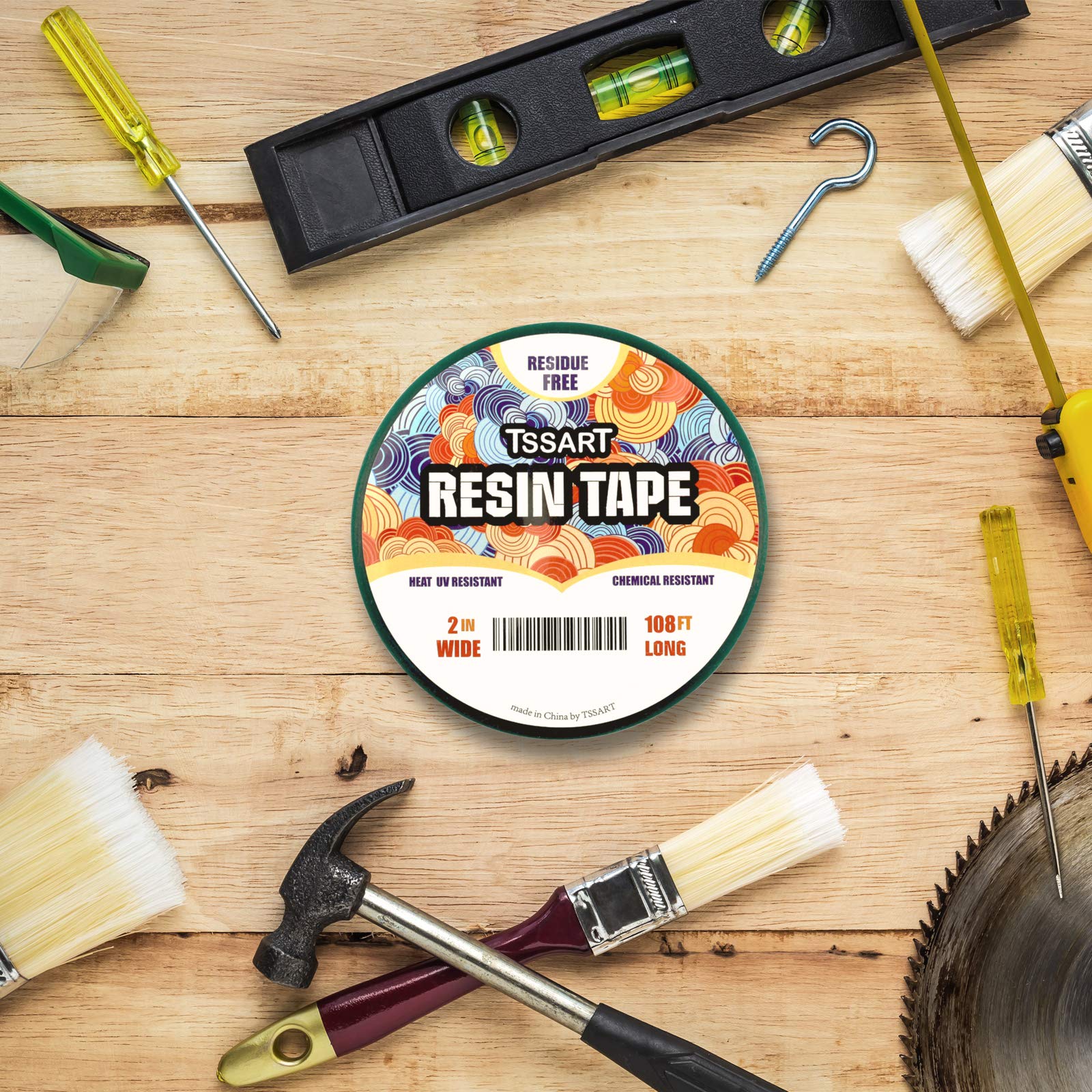 TSSART Resin Tape for Epoxy Resin Molding - Silicone Thermal Adhesive Tape, Oxidation and High Temperature Resistance Easy Peeling, Epoxy Release Tape - 2 inch Wide 108FT Long