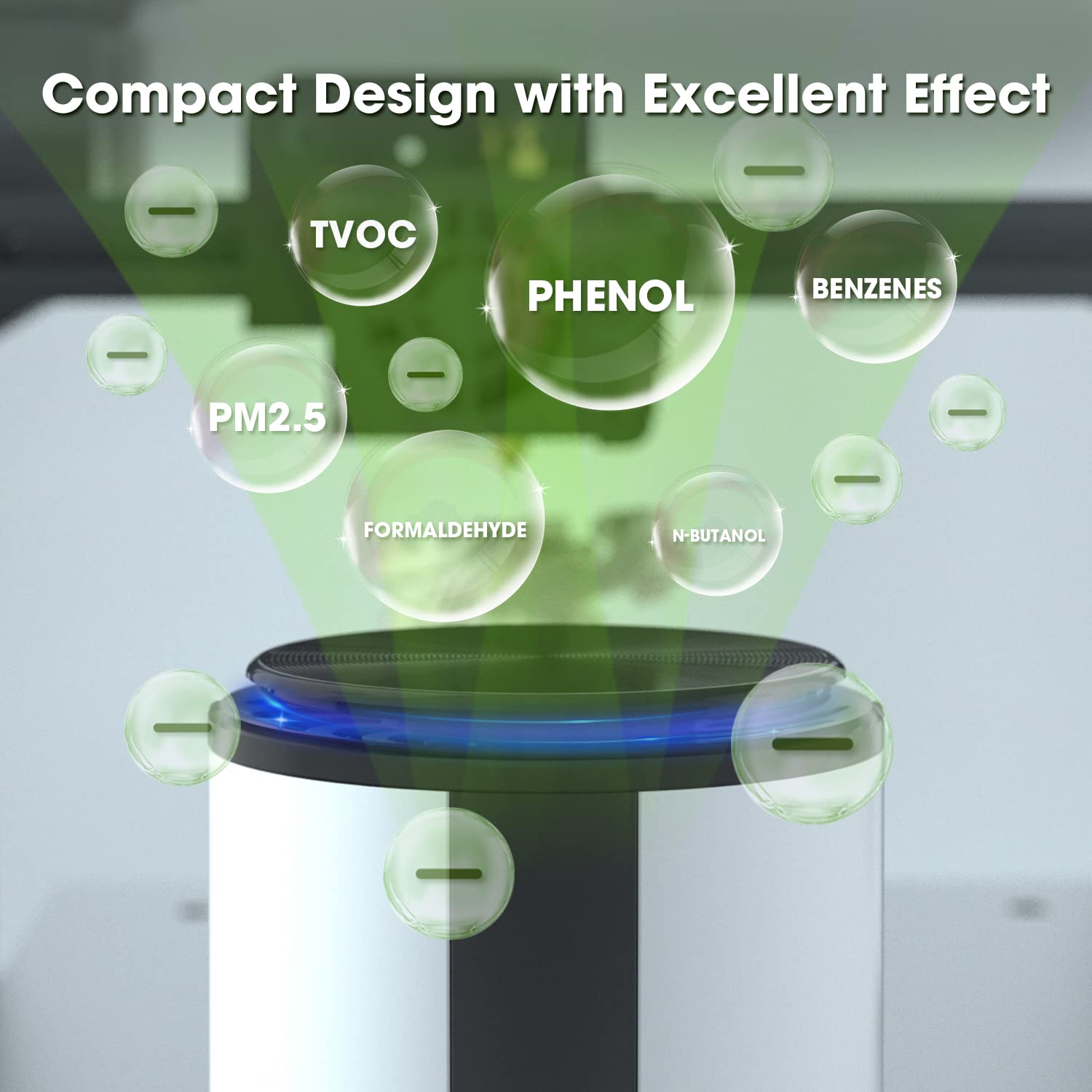 eSUN eAir Lightweight Mini Air Purifier with Activated Carbon Filter and 500W Negative Ion Purification, H12 Composite Filter, for FDM 3D Filament Printer