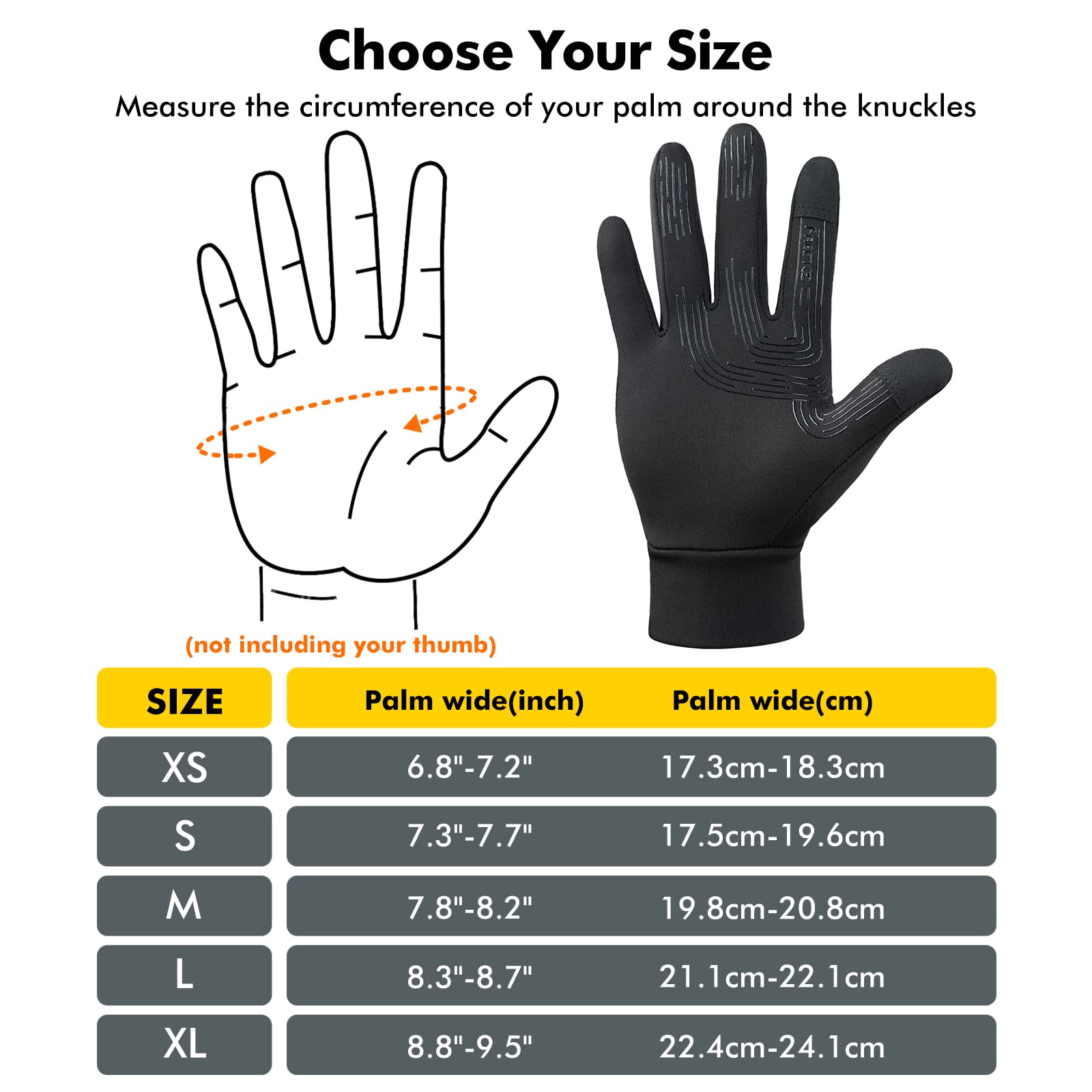FREETOO Lightweight Running Gloves 2023 Newest, Flexible Touchscreen Winter Gloves Liners for Men Women - Thin Cold Weather Warm Gloves for Driving Cycling & Sporting, 5 Sizes