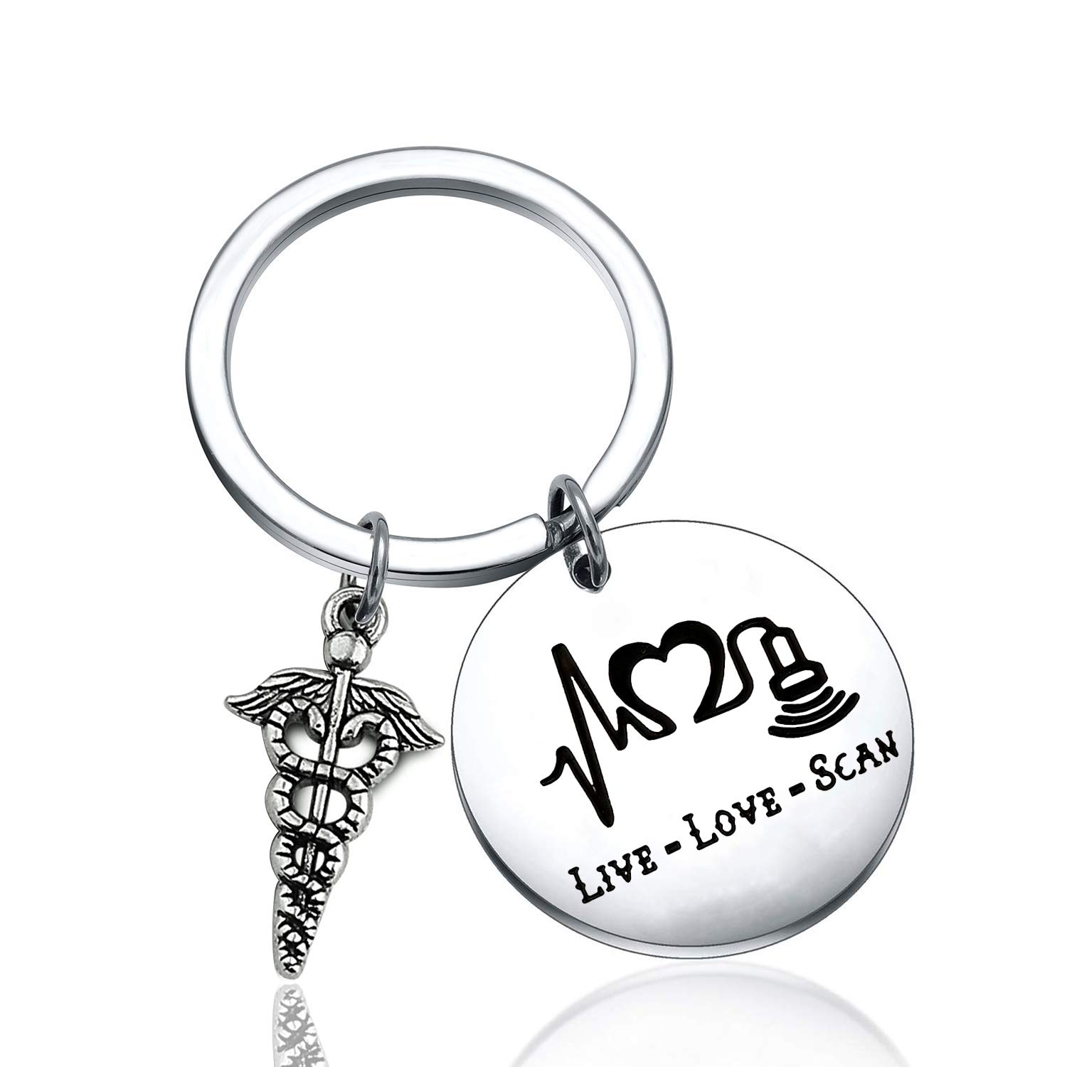 ENSIANTH Sonographer Gift Live Love Scan Keychain Ultrasound Tech Jewelry Radiologist gift (Sonographer Keychain)