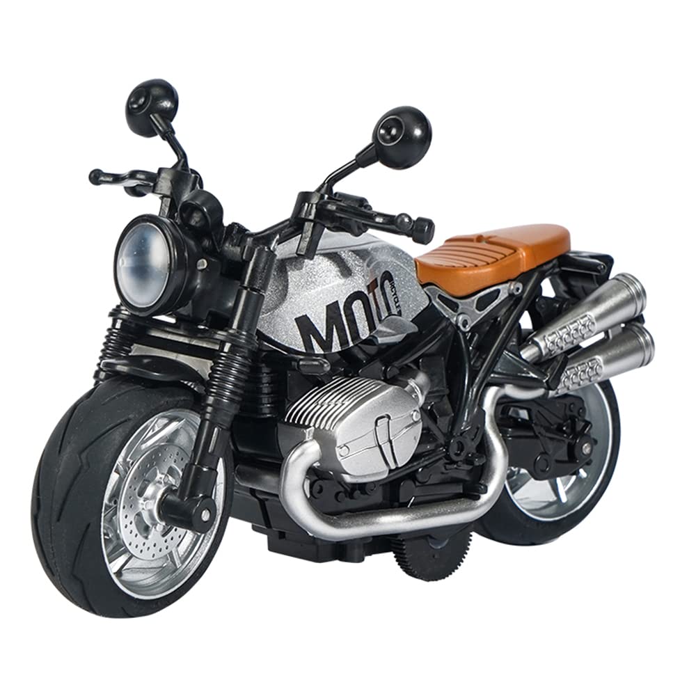 Gilumza Pull Back Motorcycle Toys, Tiny Gift with Music Lighting, Latte Motorcycles Toy for Kids Boys Age 3-8 Year Old (Blue)