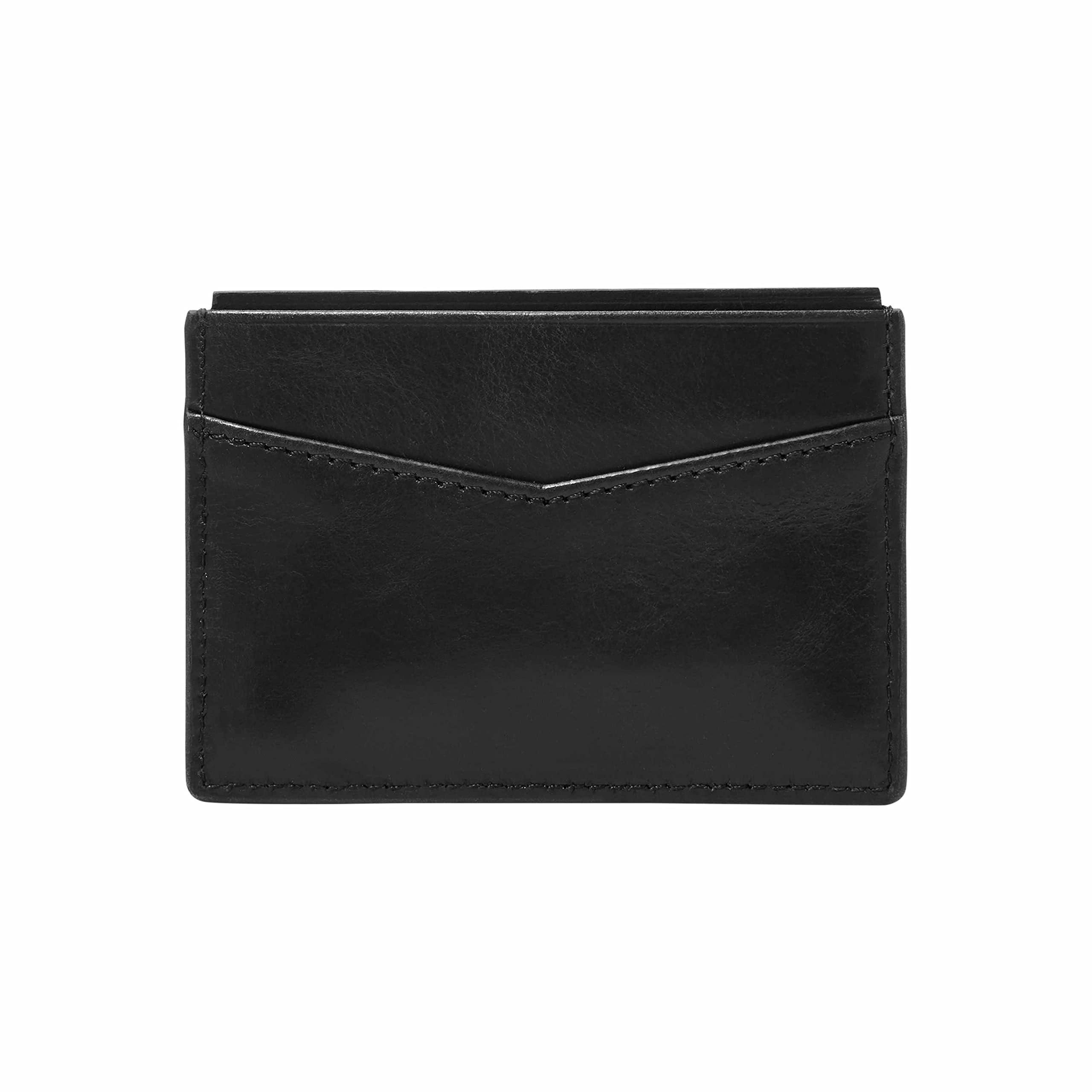 Fossil Men's Ryan Leather Slim Minimalist Card Case Front Pocket Wallet, Black