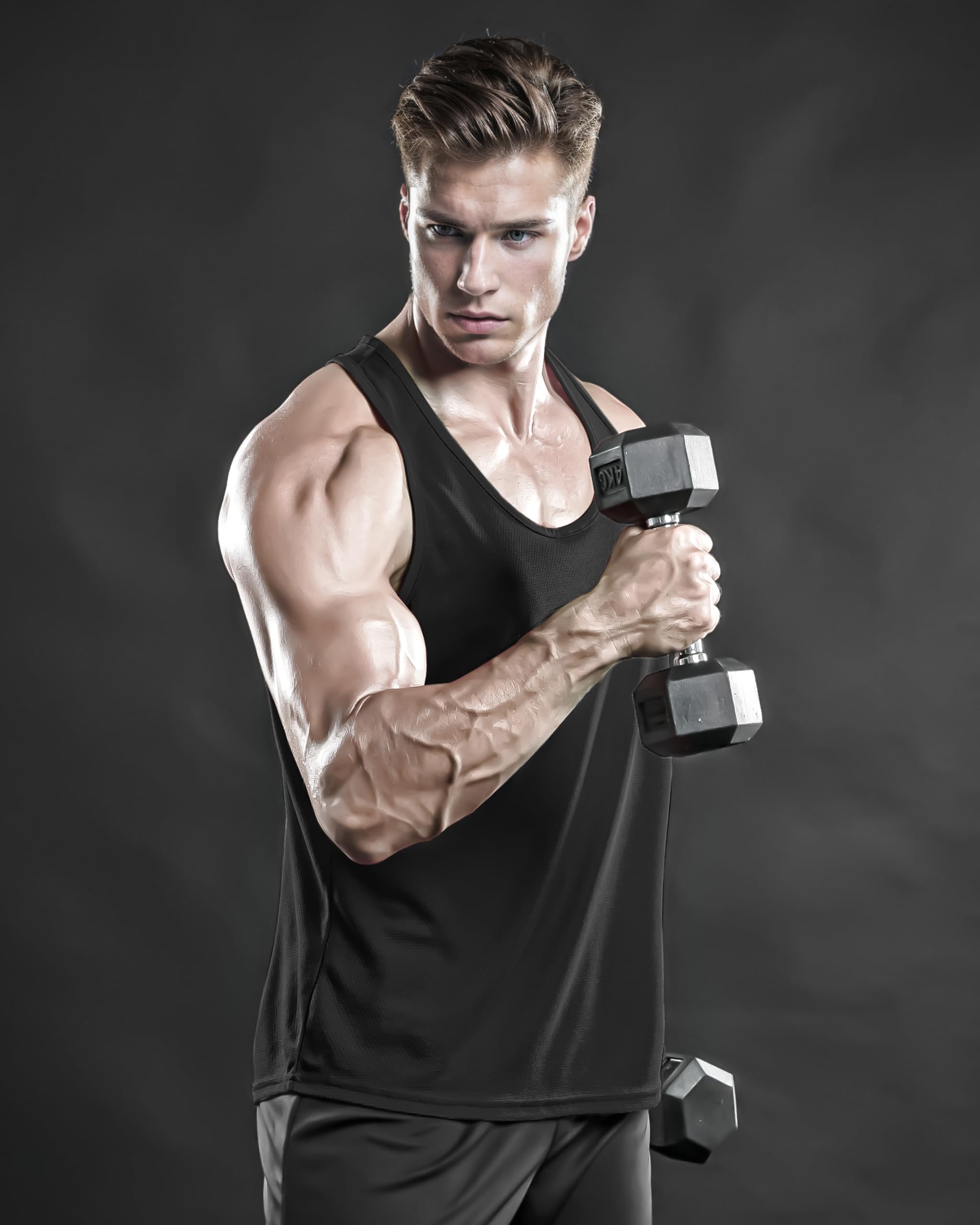 DRSKIN Men's 3 Pack Dry Fit Y-Back Muscle Tank Tops Mesh Sleeveless Gym Bodybuilding Training Athletic Workout Cool Shirts (BTF-ME-TA-(B,B,W), S)