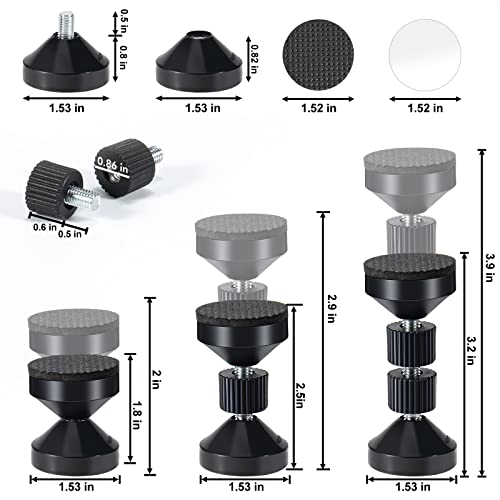Qbily Adjustable Bed Headboard Stoppers 2 Pack - No Punching Required Headboard Stoppers for Wall Bed Stoppers for Headboard Shockproof Tool, Black (1.65β~ 3.55β)
