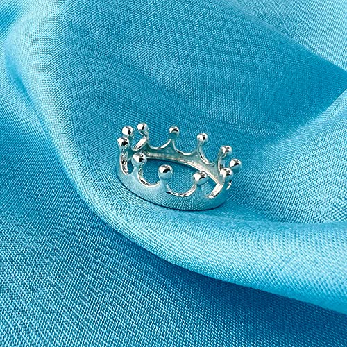 Gem Avenue King Crown Design 925 Sterling Silver Ring for Women Size 6