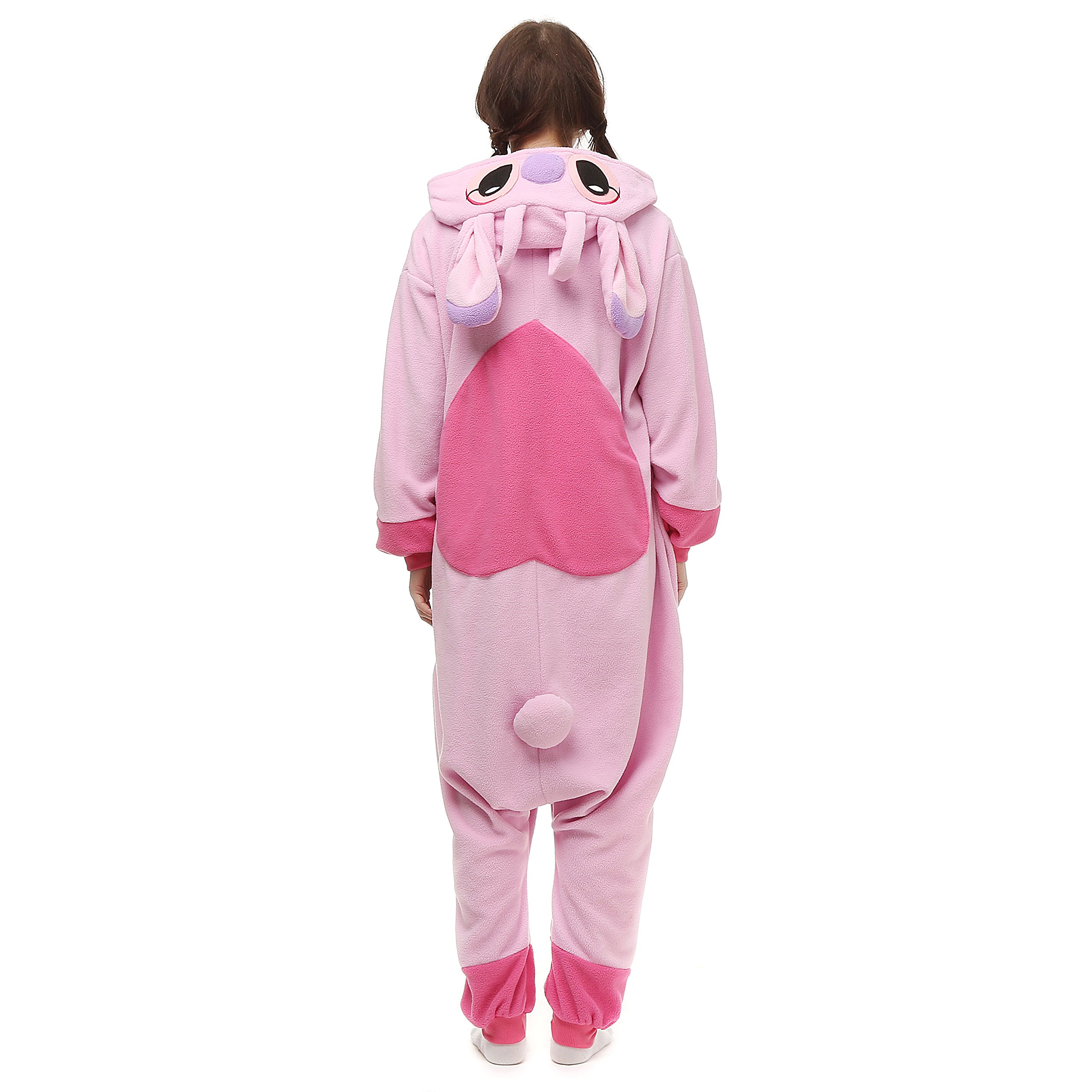 Etoson Stitch Onesie Cosplay Halloween Costume Unisex Animal Pajama,Stitch-pink,L