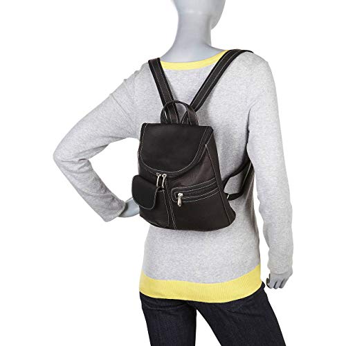 Le Donne Leather Lafayette Classic Women’s Backpack - Premium Full-Grain Colombian Vaquetta Leather, 11” x 10” x 4.5” (Navy)