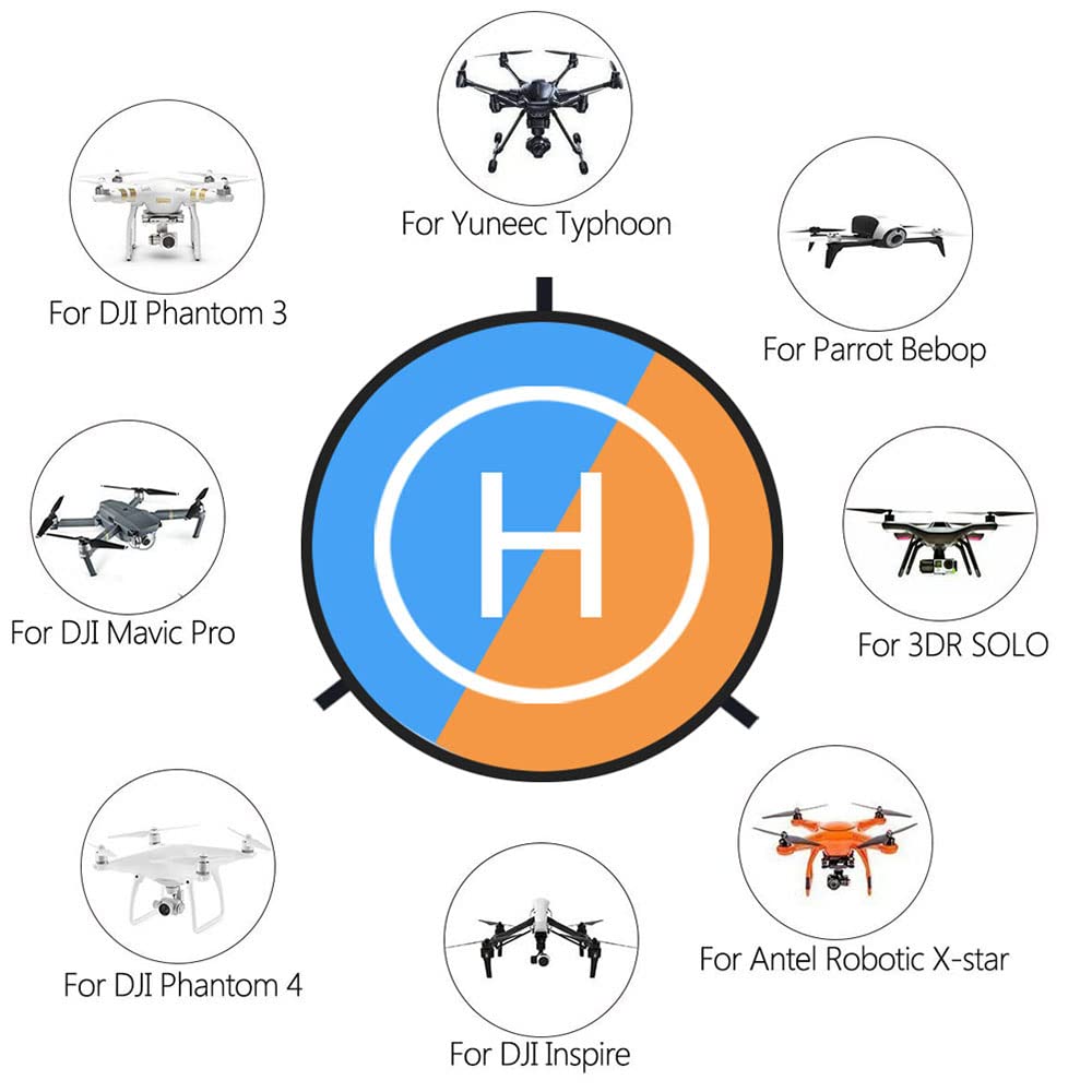 Drone Landing Pads, KINBON Waterproof 28'' Universal Landing Pad Fast-fold Double Sided Quadcopter Landing Pads for RC Drones Helicopter DJI Spark Mavic Pro Phantom 2/3/4 Pro Inspire 2/1 3DR Solo