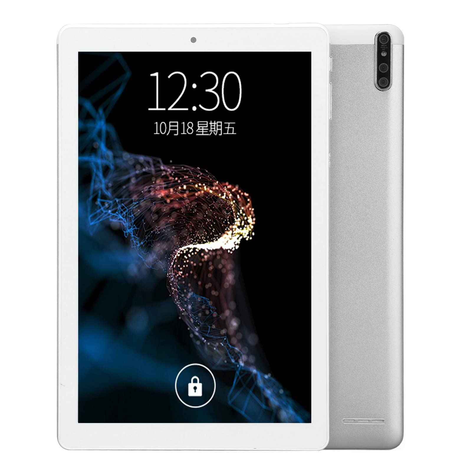 LBEC HD Tablet, 13MP Camera Octa Core 2.5Ghz CPU Silver Tablet IPS Display 100240V for School (US Plug)