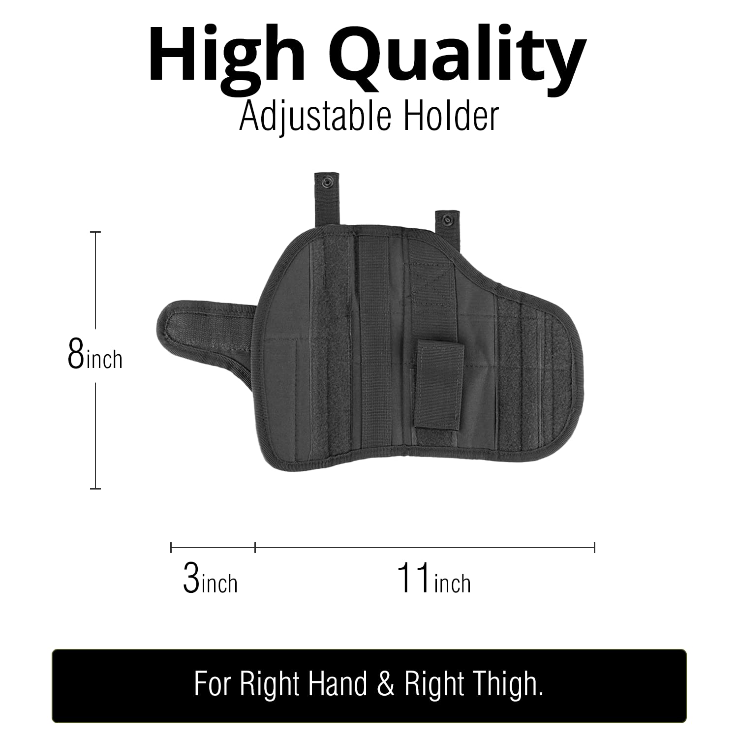 Drop Leg Holster, Thigh Holster, Tactical Holster, Leg Holster for Pistols, Universal Airsoft Right/Left, IWB/OWB 9mm Holster for Concealed Carry with Magazine Pouch - Black, Right Handed Drop Holster