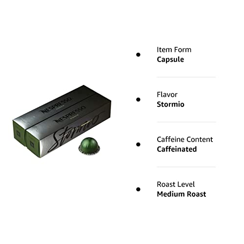 European Version Nespresso Vertuoline Stormio Coffee (7.7 ounce), 20 Capsules